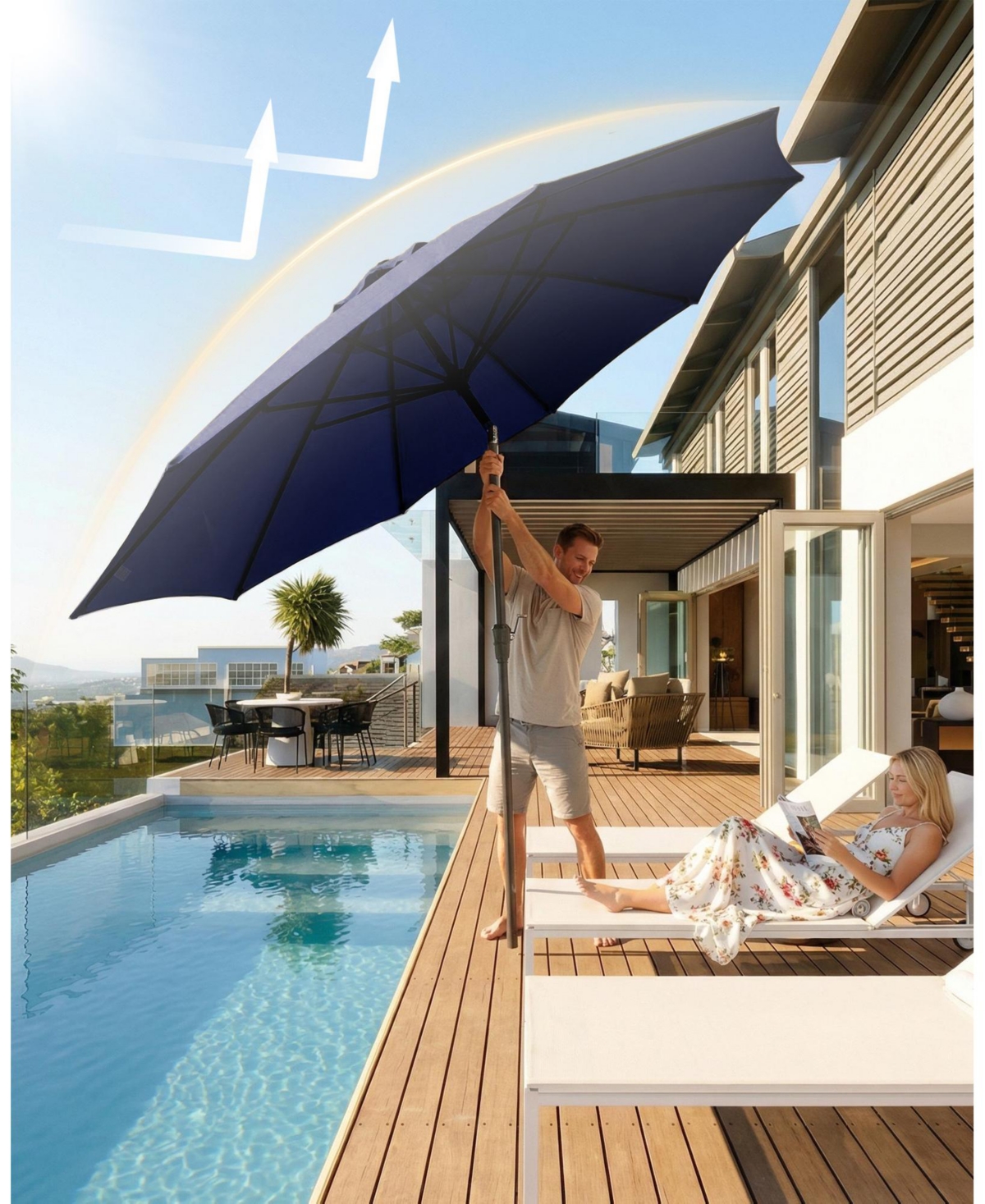 Click here for homfan 10FT Patio Market Umbrella with Crank and T... prices