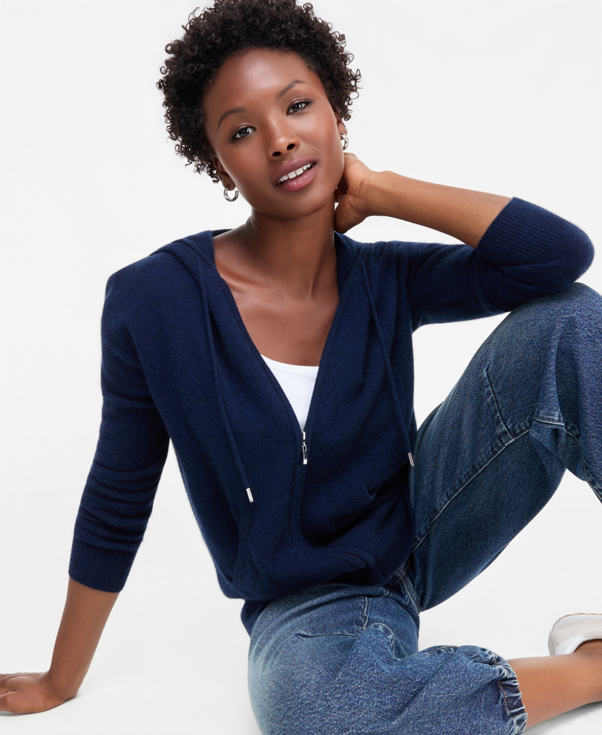 Click here for Charter Club Petite Cashmere Long-Sleeve Zip-Front... prices