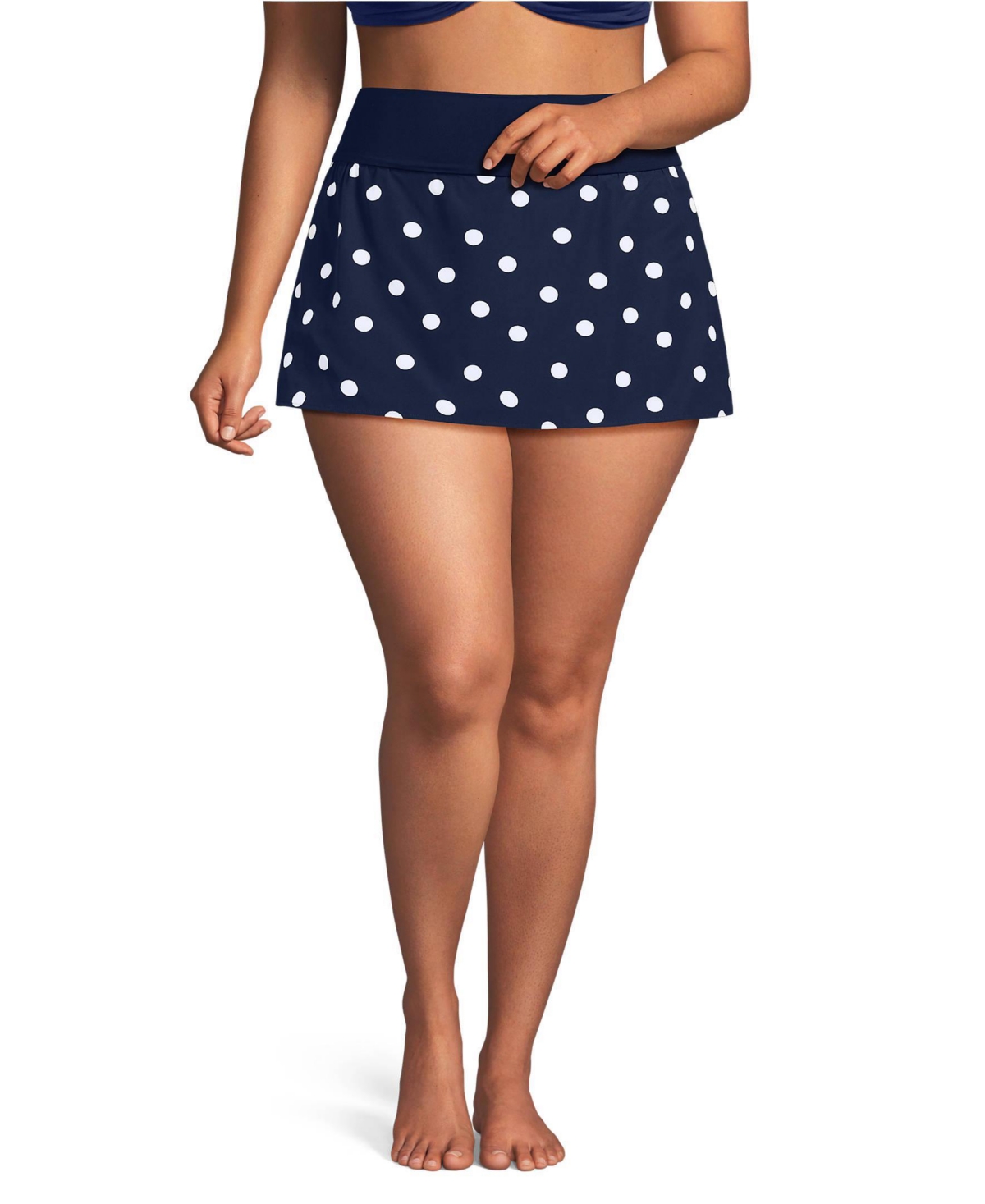 Click here for Lands End Plus Size Pinchless Mini Swim Skort - De... prices
