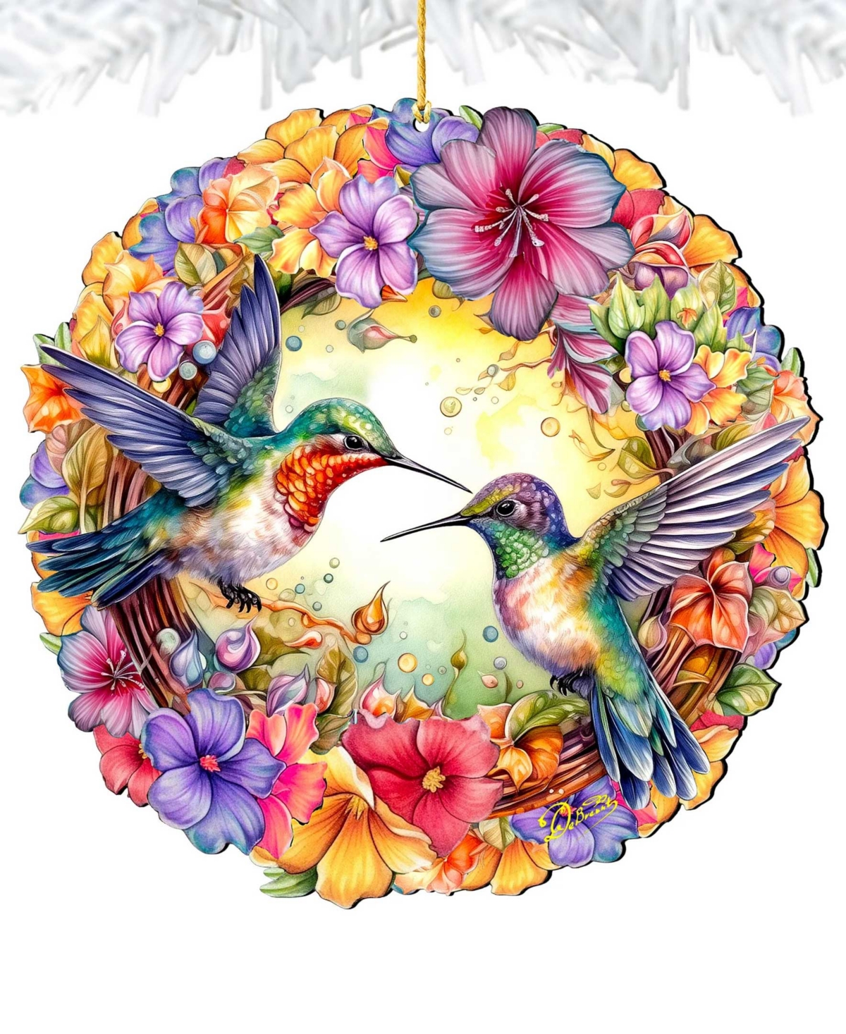Click here for Designocracy Hummingbirds Wreath Christmas Ornamen... prices