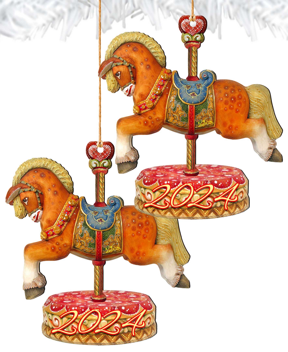 Click here for Designocracy 2024 Dated Carousel Horse Christmas W... prices