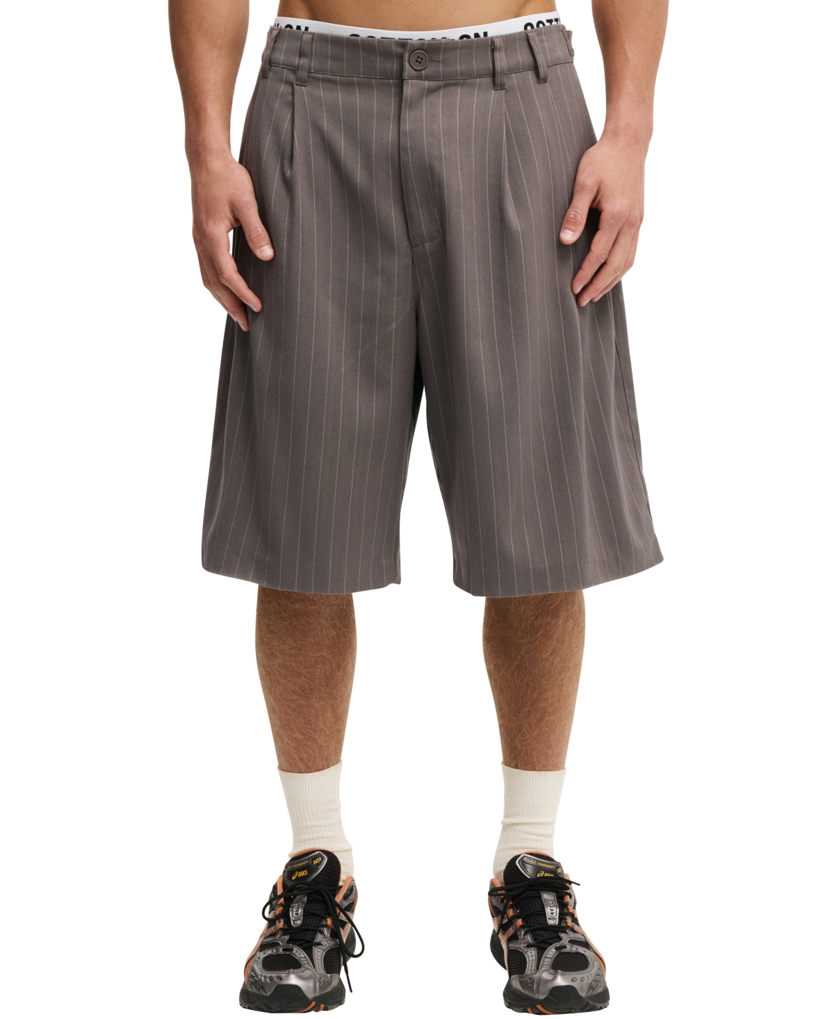 Click here for Cotton On Mens 9 Super Baggy Pleated Shorts - Char... prices