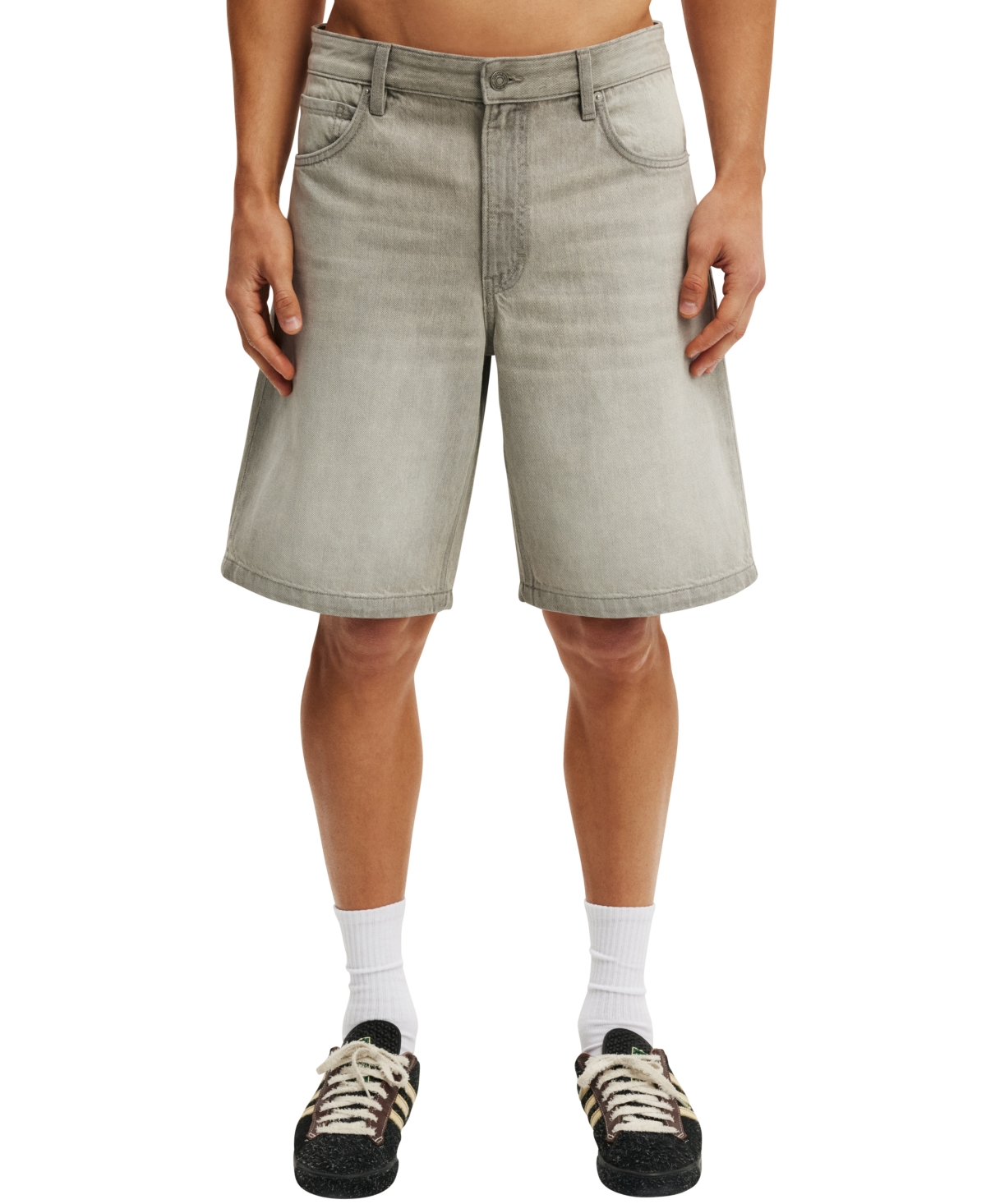 Click here for Cotton On Mens Regular-Fit Baggy Denim Shorts - Gr... prices
