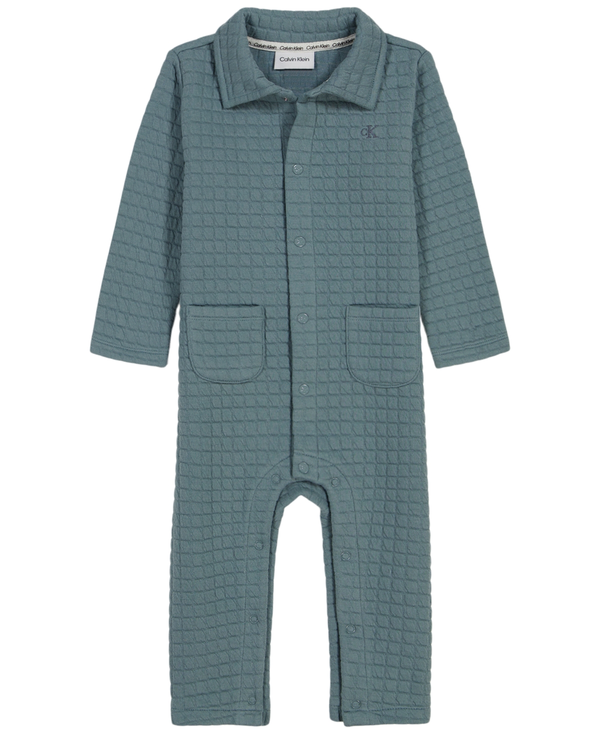 Click here for Calvin Klein Baby Boys Long-Sleeve Coverall - Teal... prices