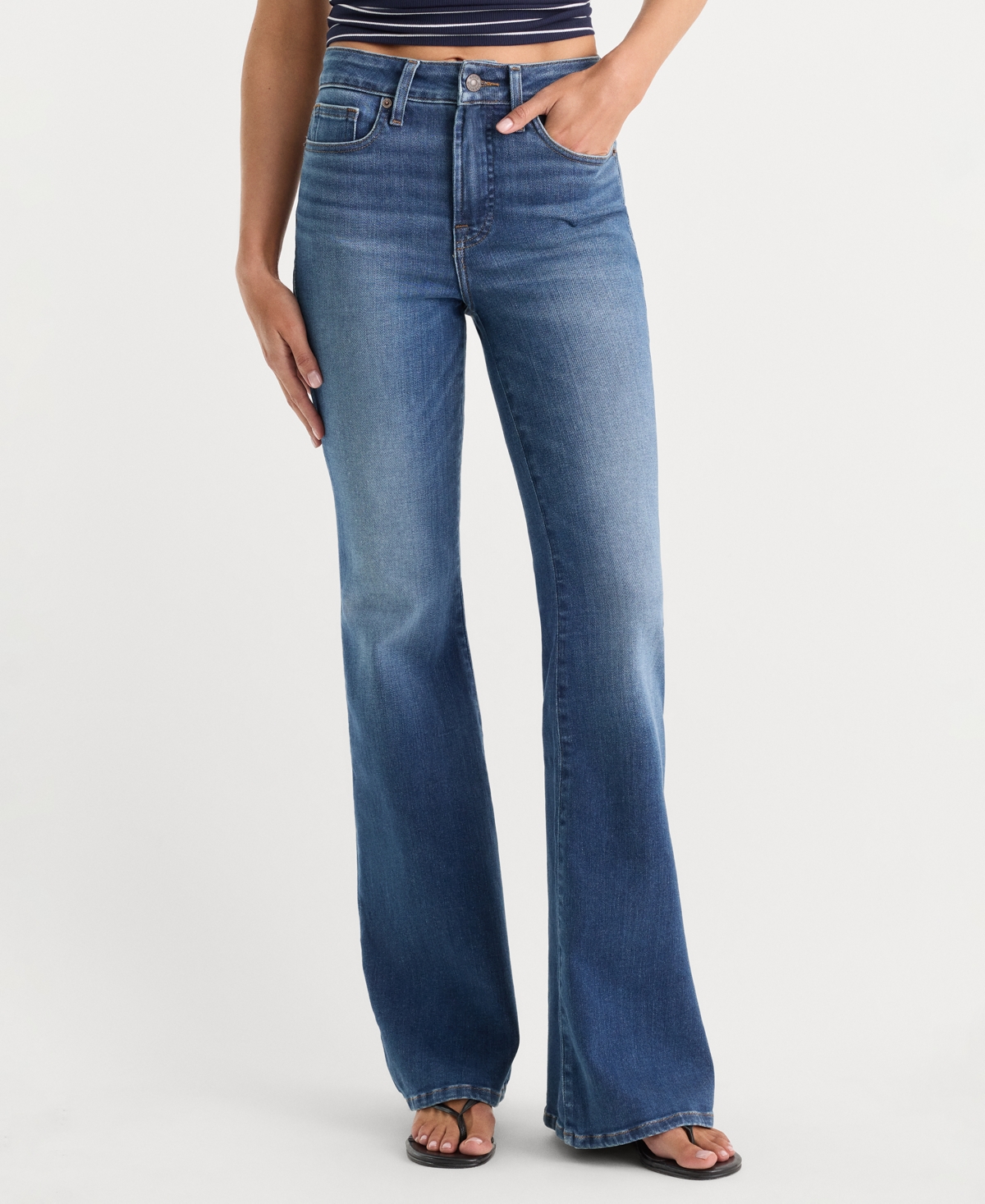 Click here for Good American Womens Soft Tech Good Legs Flare Jea... prices