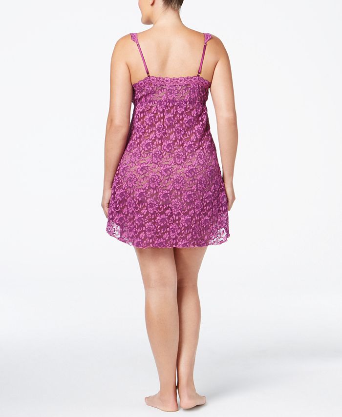 Hanky Panky Plus Size Cross-Dye Lace Chemise 595304X - Macy's