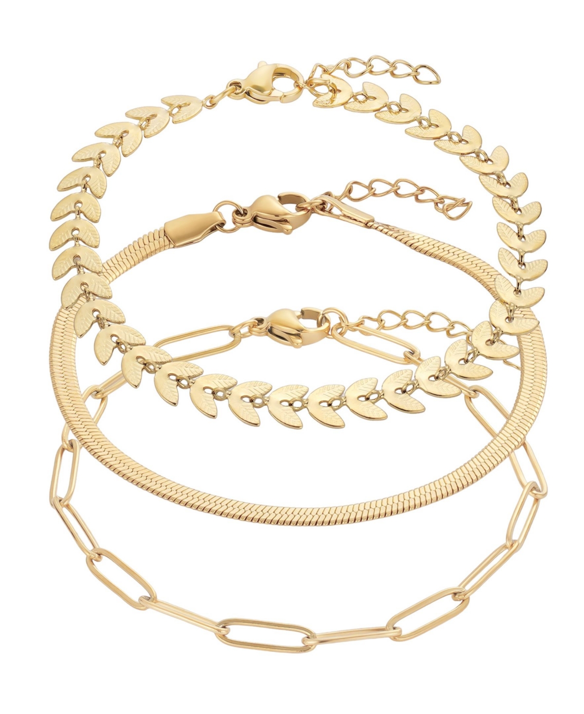 Click here for Adornia Tarnish Resistant Gold Set of Three Adjust... prices