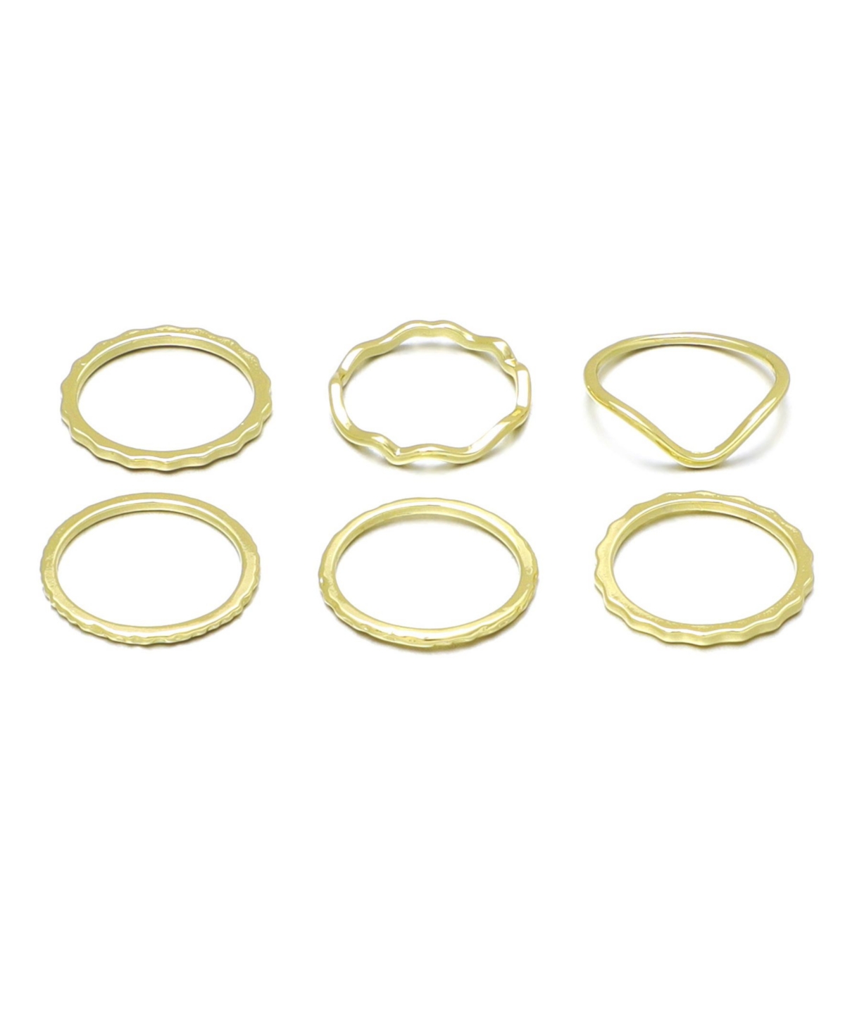 Click here for Adornia Gold Wavy 6-Piece Band Ring Set - Gold prices