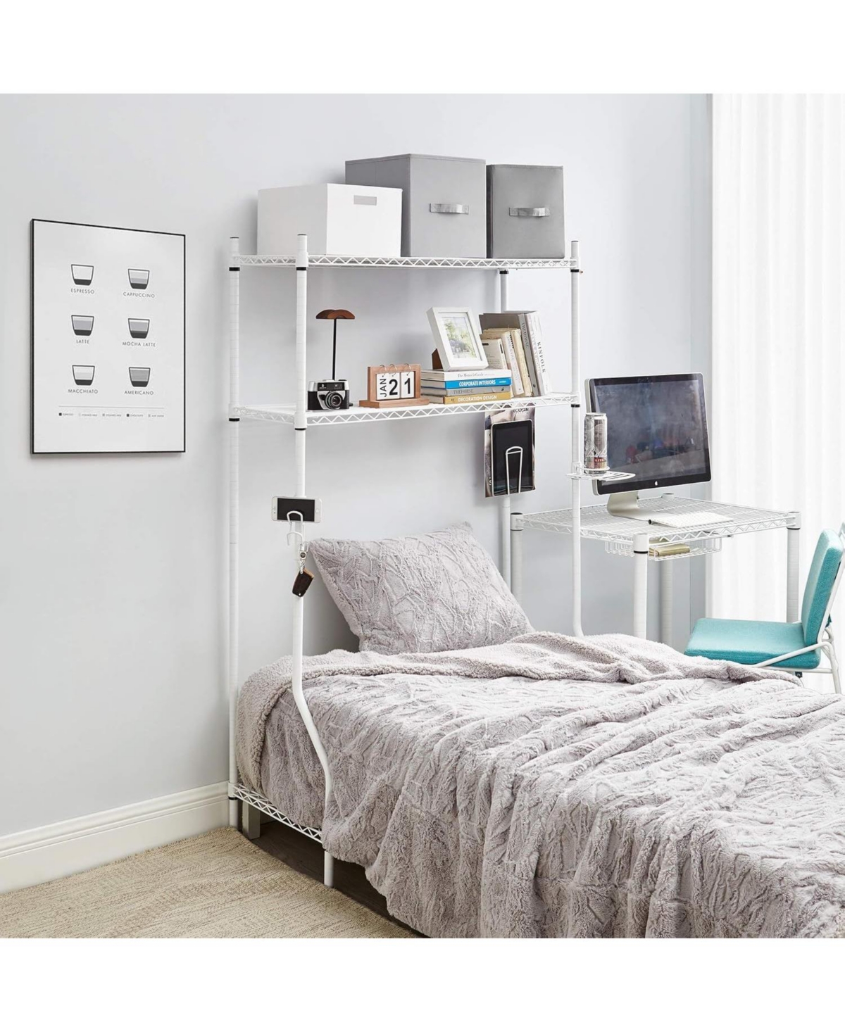 Click here for DormCo Suprima Over the Bed Shelf Supreme - White prices