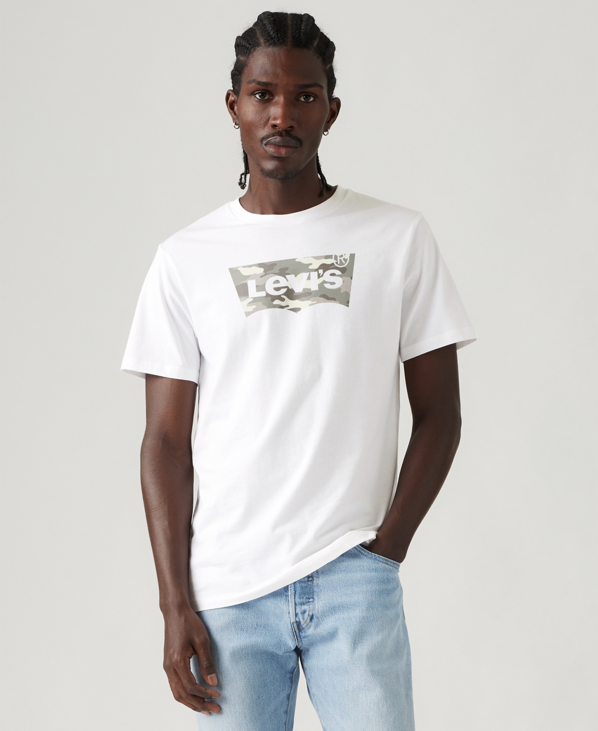 Click here for Levis Mens Short-Sleeve Crewneck T-Shirt - White prices