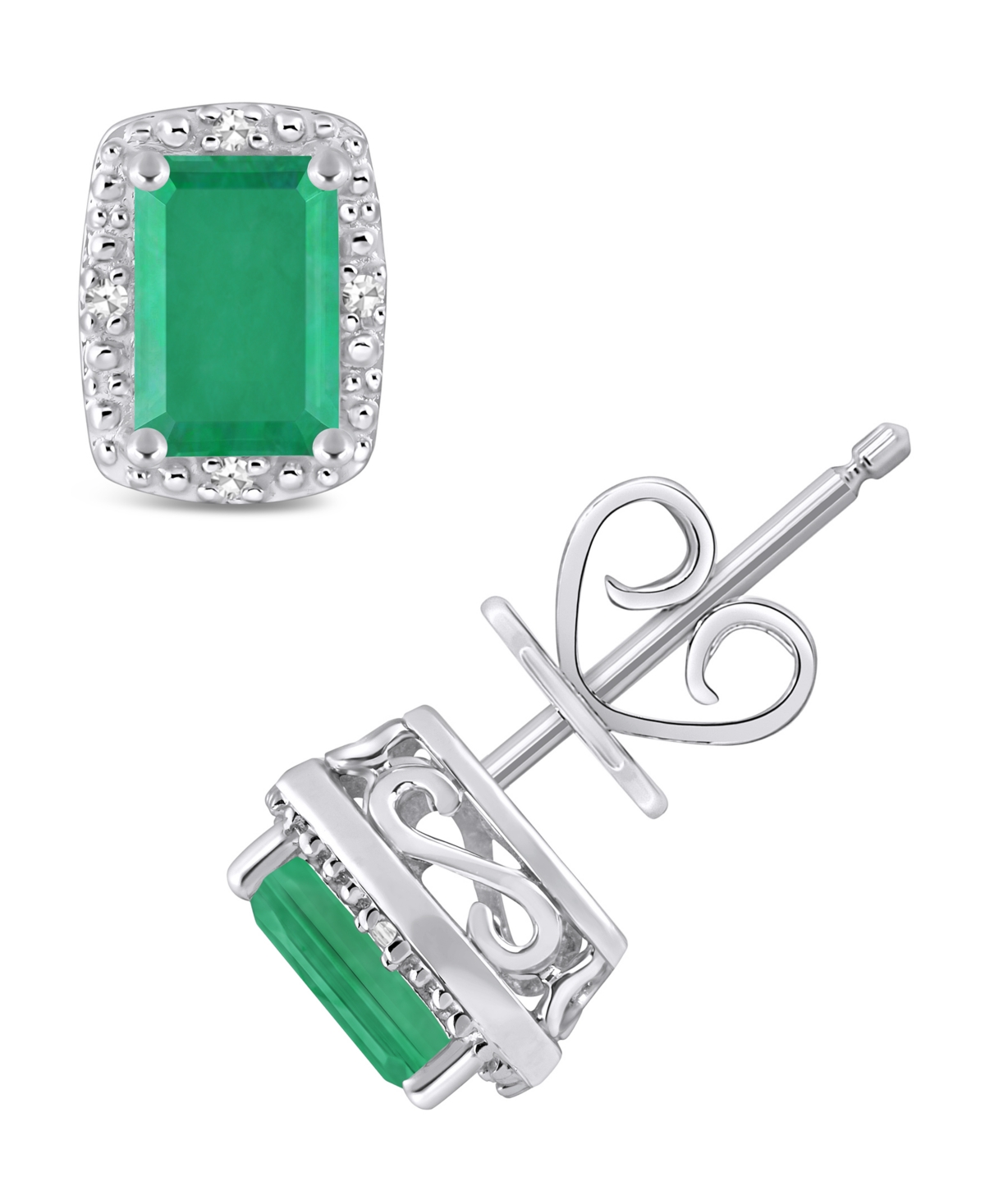 Click here for Emerald (1-1/3 ct. t.w.) and Diamond Accent Stud E... prices