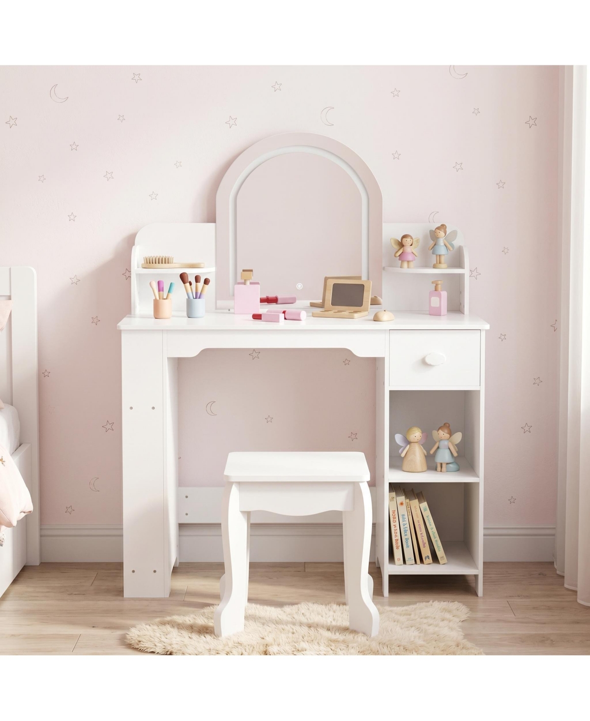 Click here for homfan Led Lighted Kids Vanity Table with Mirror... prices