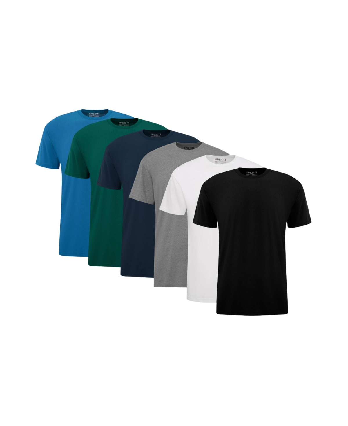 Click here for Epic Fits Mens Crew Neck T-Shirt  6-Pack - Multico... prices