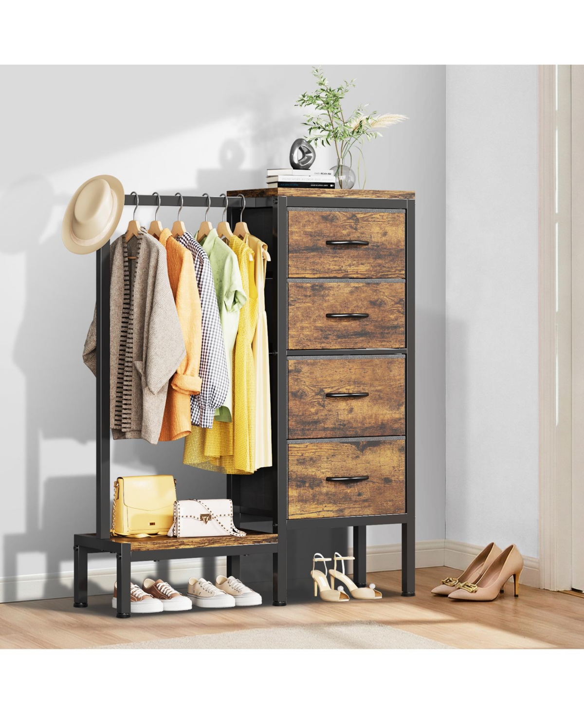Click here for homfan Heavy Duty 4-Drawer Fabric Dresser with Han... prices