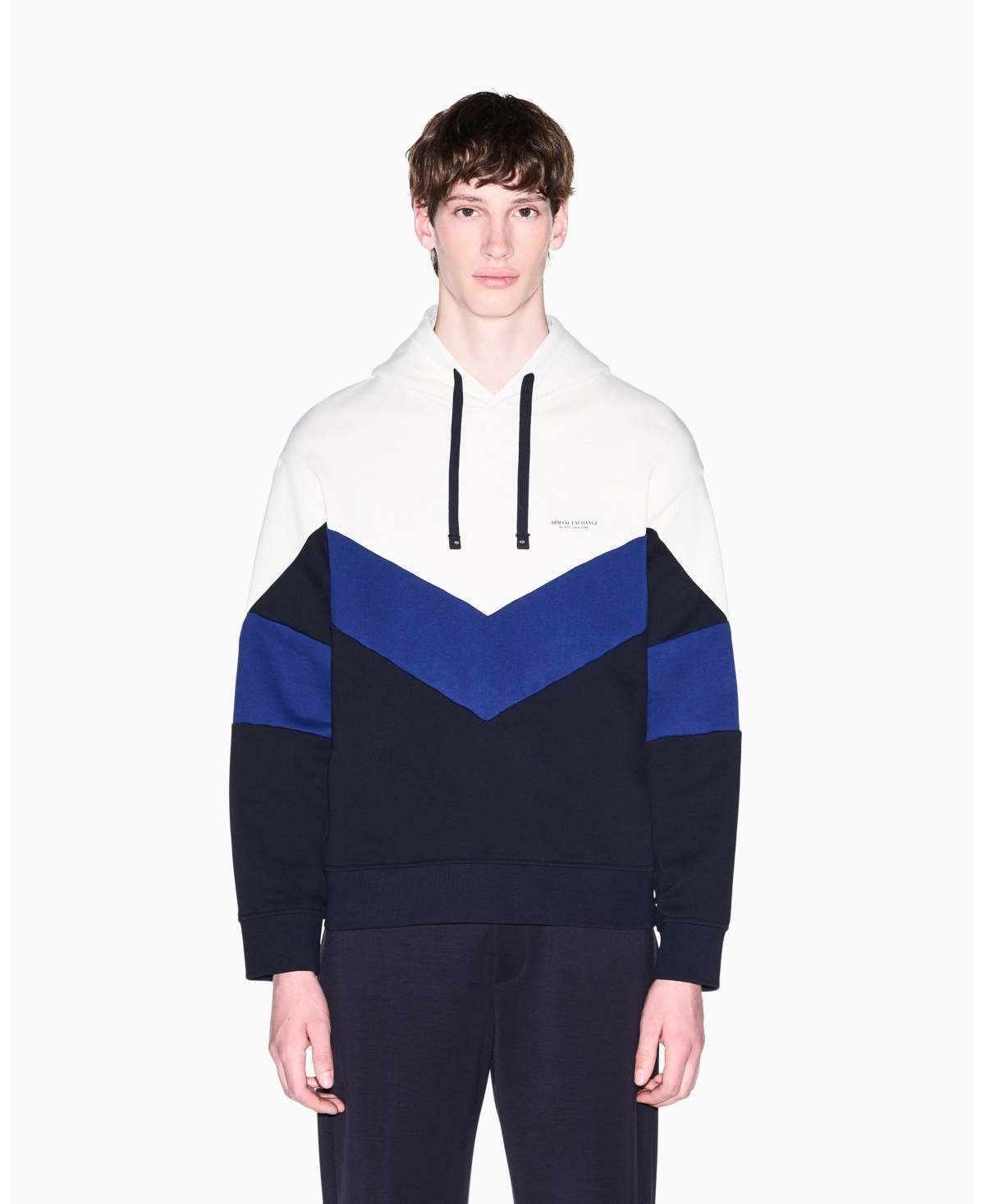 Click here for A|X Armani Exchange Mens Chevron Color Block Hoodi... prices