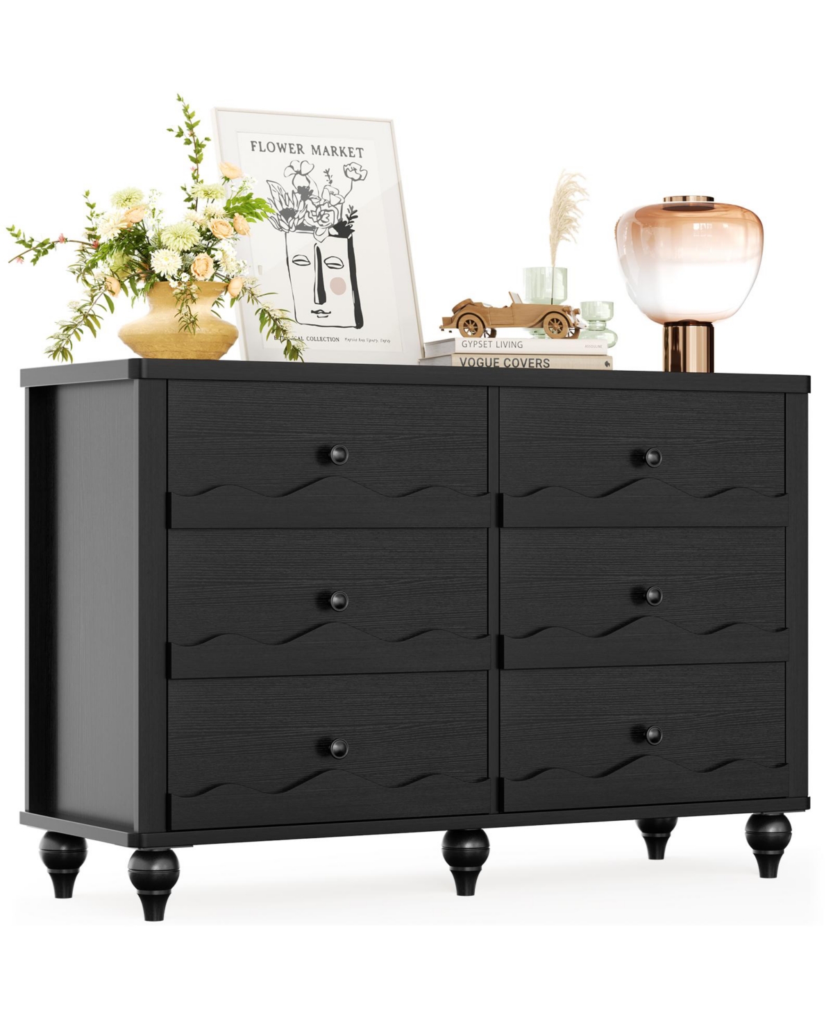 Click here for Aheaplus 43 Wooden Dresser with 6 Drawer  Closet S... prices
