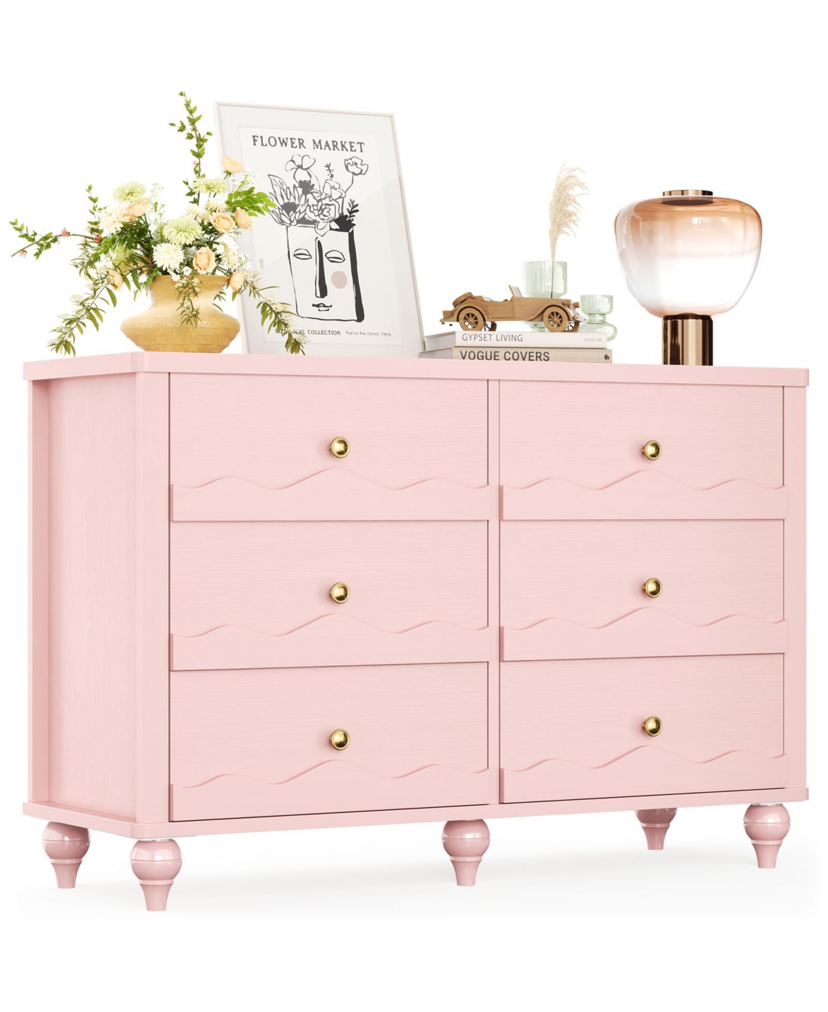 Click here for Aheaplus 43 Wooden Dresser with 6 Drawer  Closet S... prices
