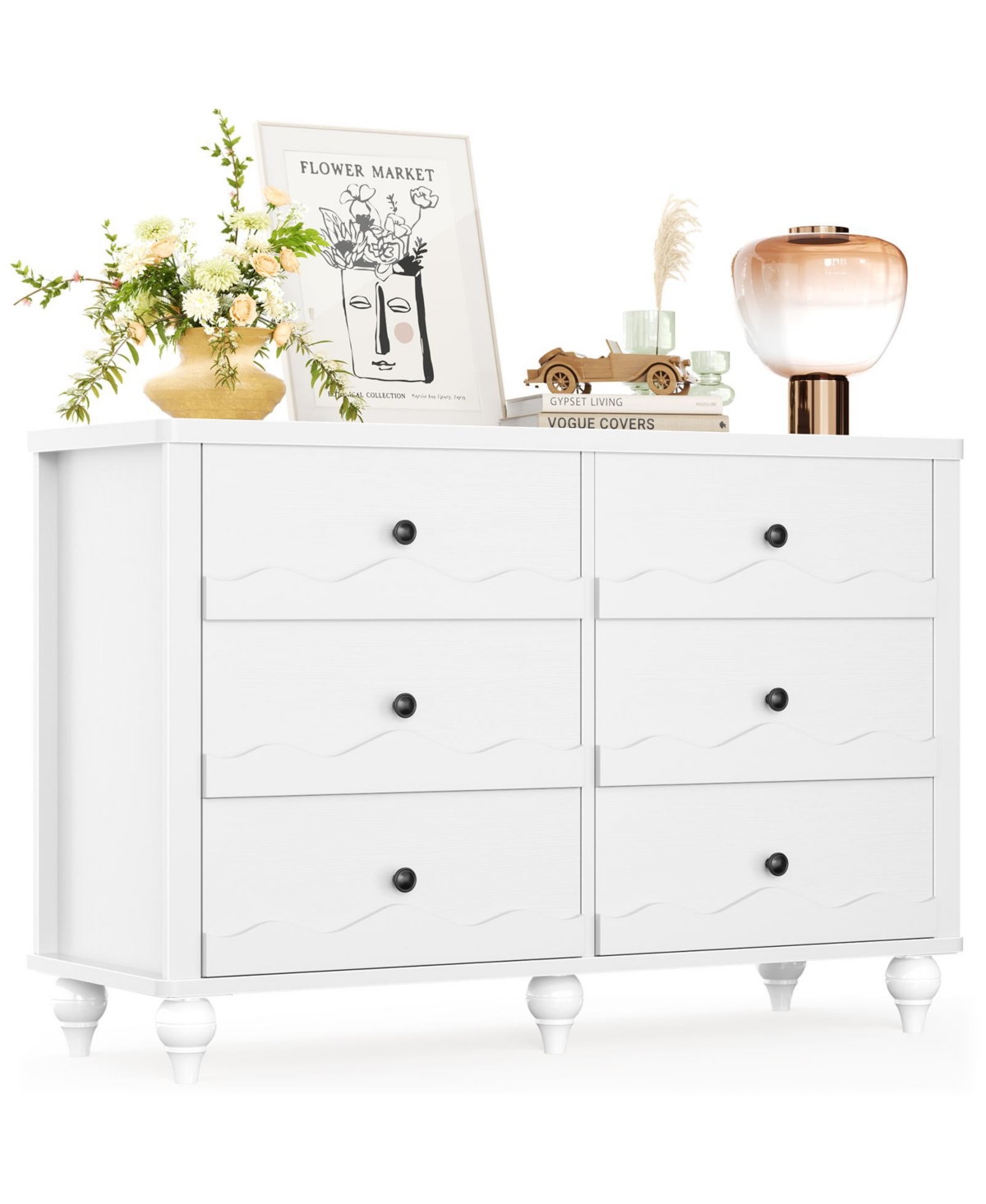 Click here for Aheaplus 43 Wooden Dresser with 6 Drawer  Closet S... prices