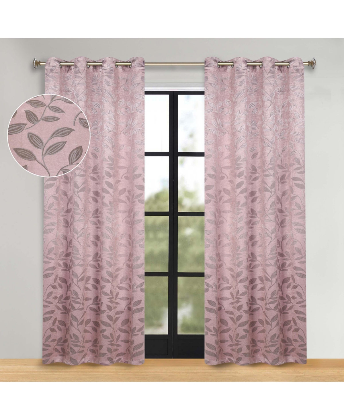 Click here for Superior Leaves Textured Blackout Curtain Set of 2... prices