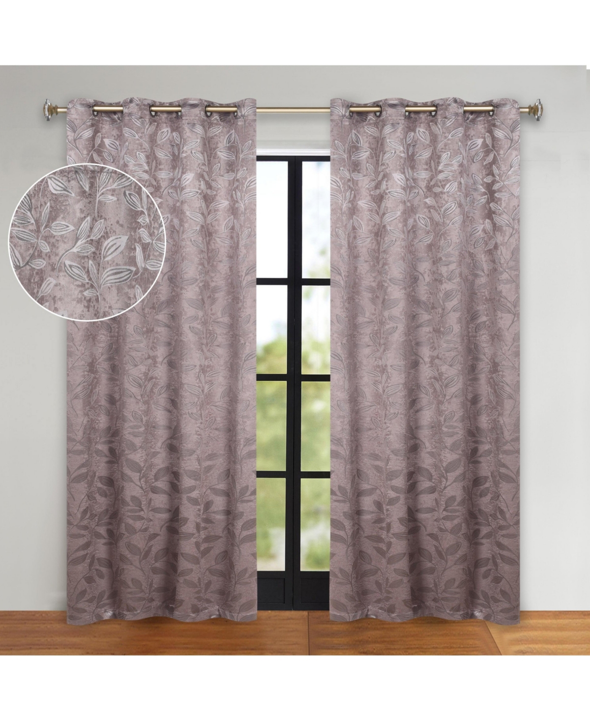 Click here for Superior Leaves Textured Blackout Curtain Set of 2... prices
