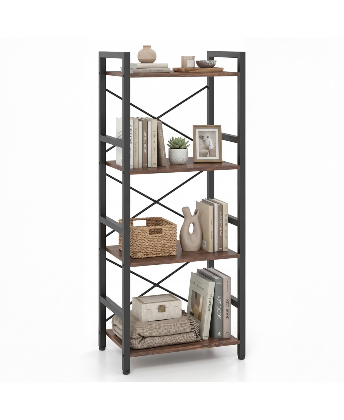 Click here for Slickblue Modern 4-Tier Freestanding Narrow Bookca... prices