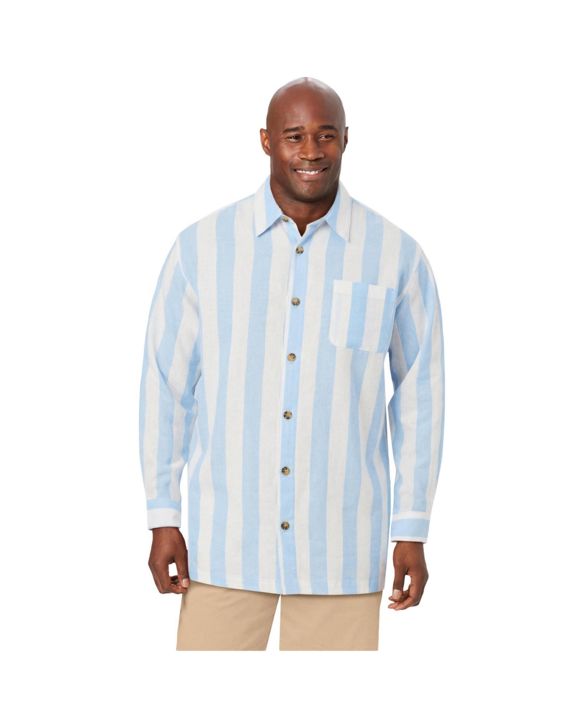 Click here for KingSize Mens Big and Tall Long Sleeve Linen Shirt... prices