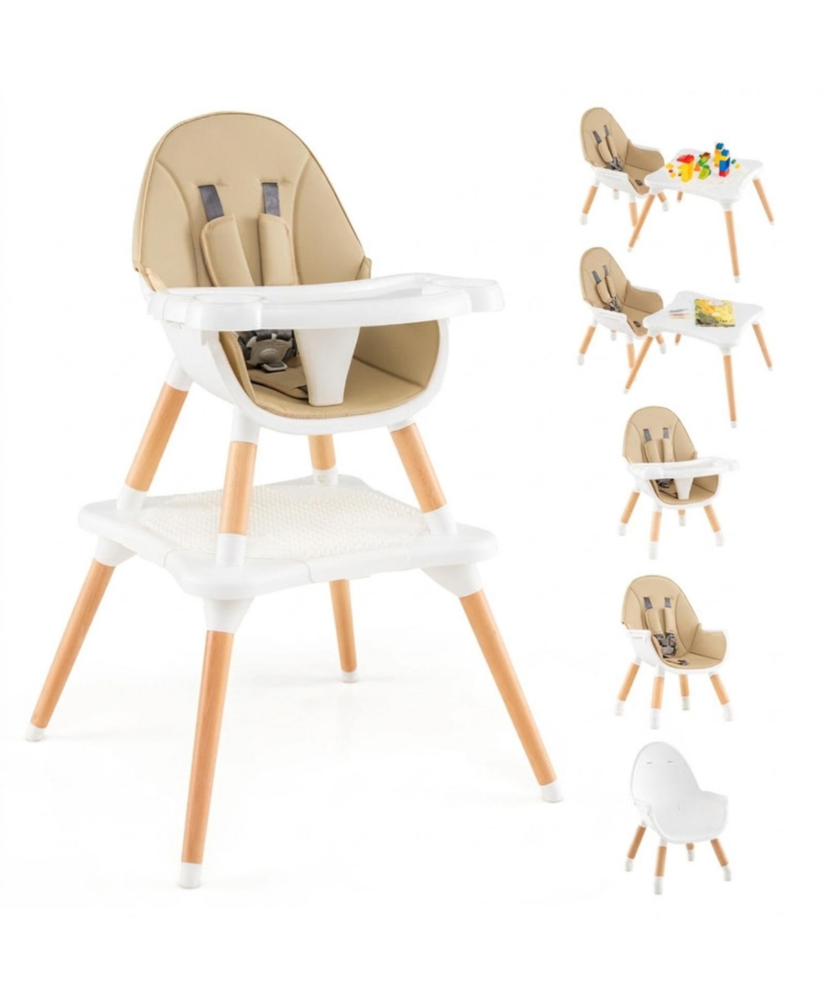 Click here for Gouun Toddler 5 in 1 Wooden Convertible High Chair... prices
