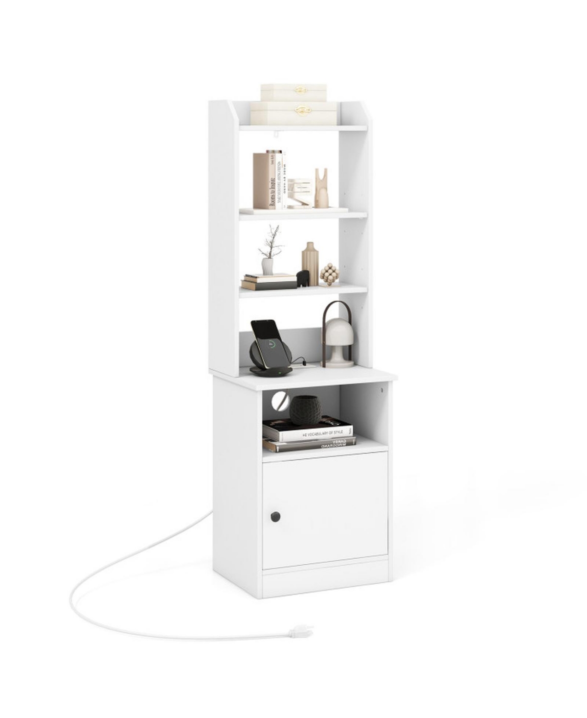 Click here for Gouun 6-Tier Bookshelf Nightstand Charging Station... prices