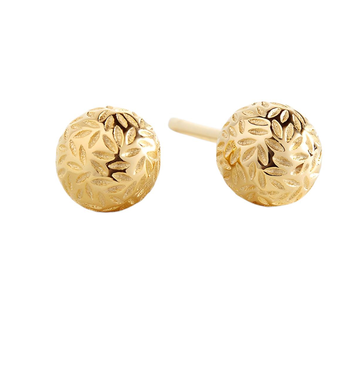 Click here for Mint & Lily Textured Gold Ball Studs - 18k gold on... prices