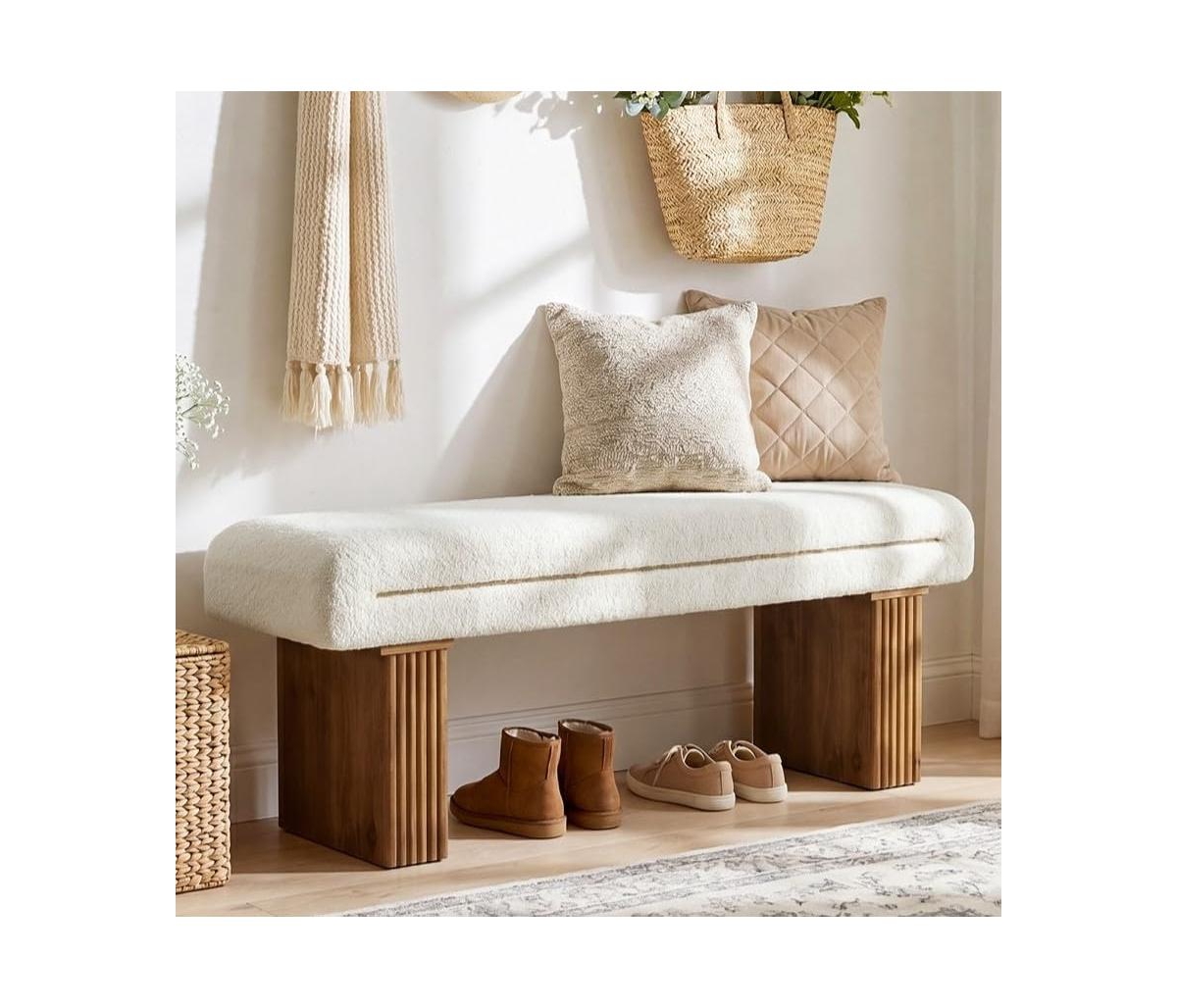 Click here for Tribesigns Solid Wood Entryway Bench  47 Modern En... prices