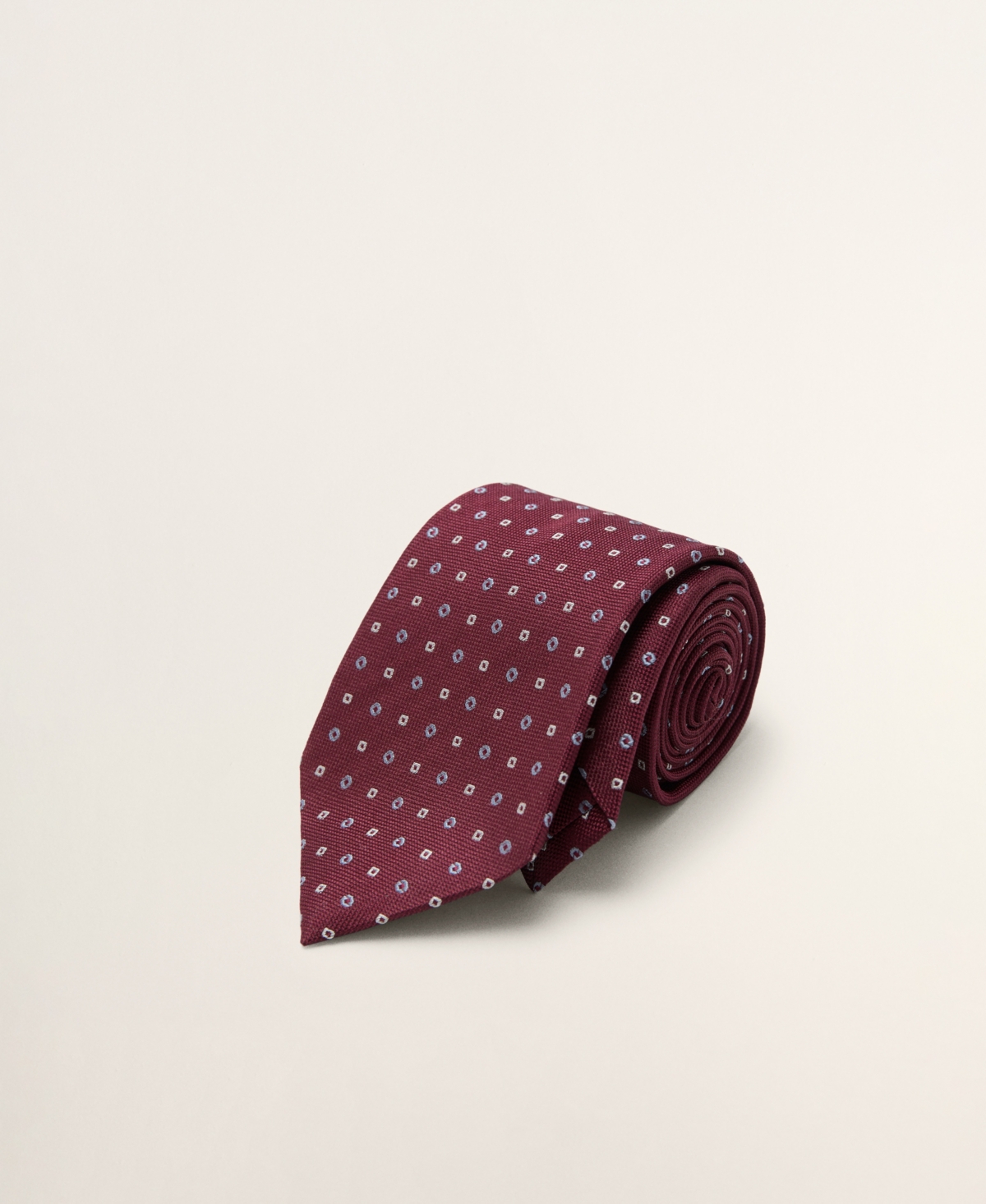 Click here for Mango Mens Silk Patterned Tie - Burgundy prices