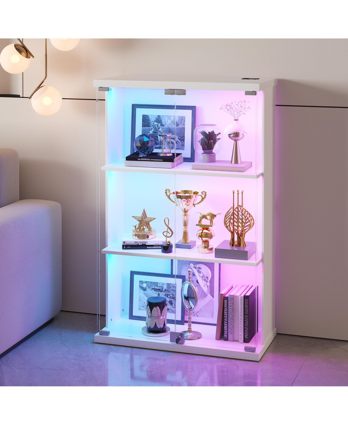 Click here for Vlsrka Rgb Display Cabinet with Glass Doors - Whit... prices