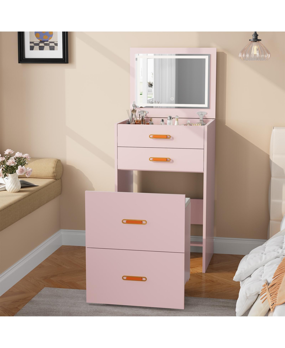 Click here for Gaomon 3-in-1 Makeup Vanity Desk with Led Mirror... prices