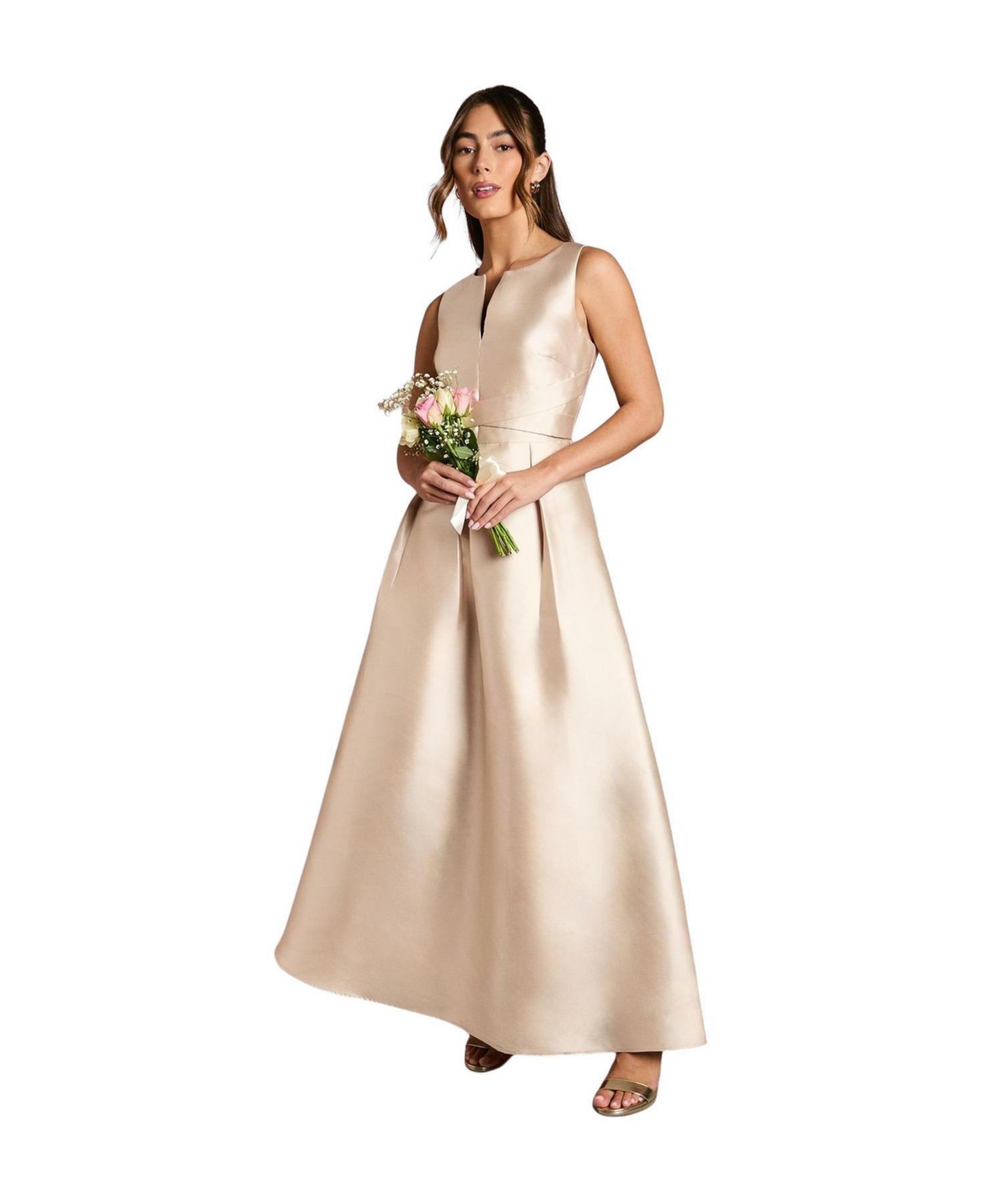 Click here for Coast Womens Fit And Flare Sleeveless Dress - Cham... prices