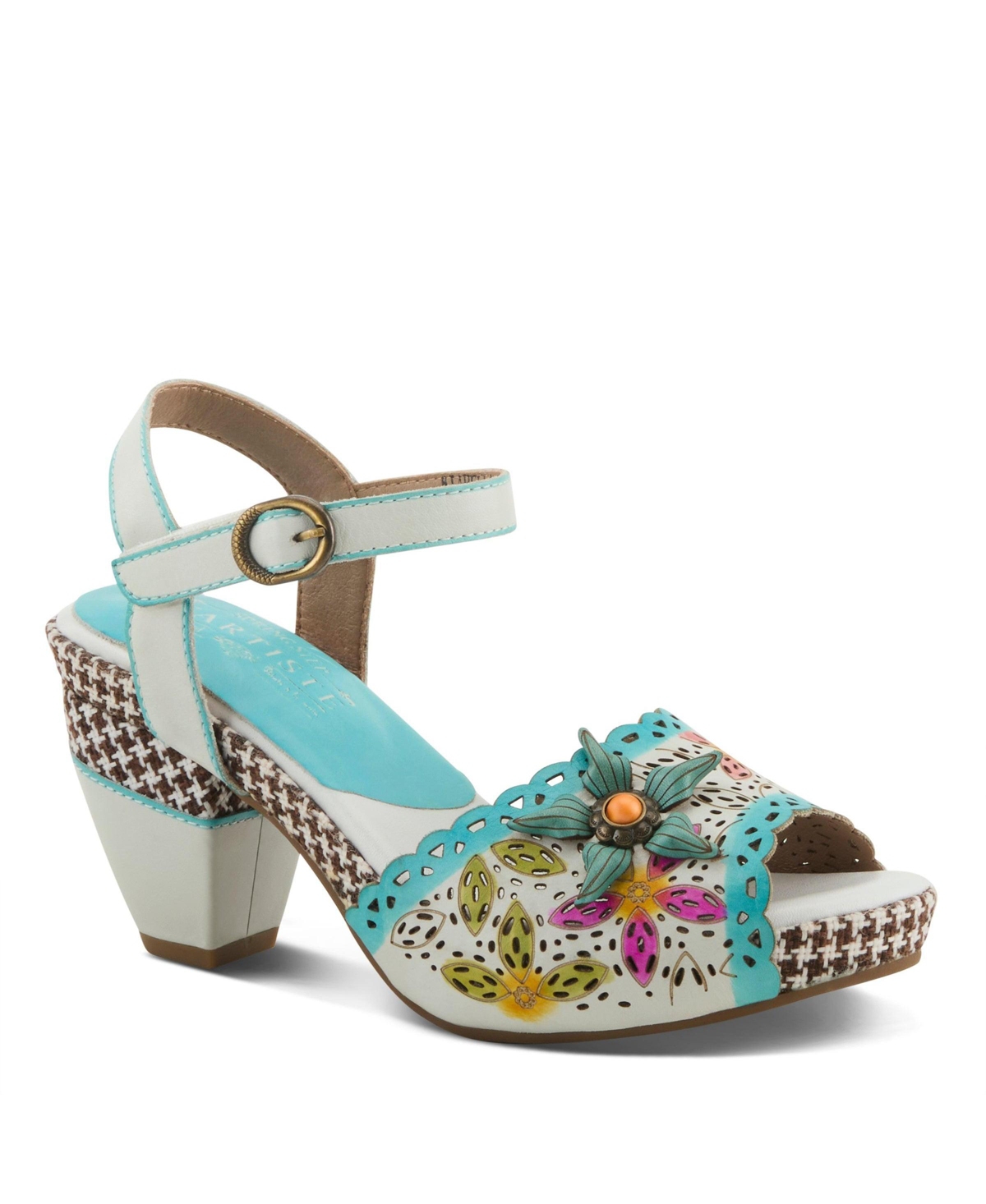 Click here for LArtiste Womens Ankle Strap with Hand-Painted Desi... prices