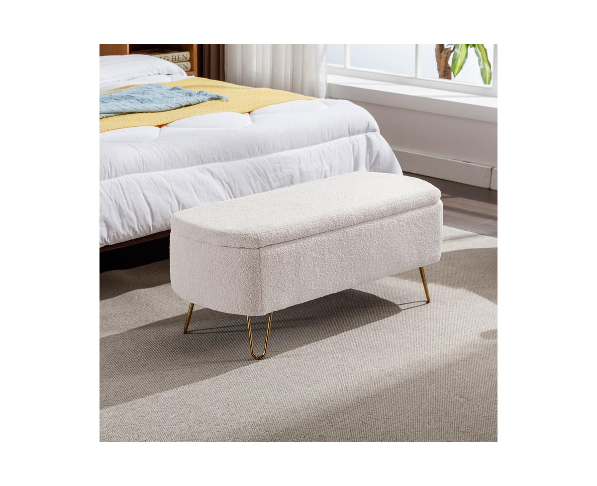 Click here for sumyeg Storage Ottoman Bench for End of Bed Gold L... prices