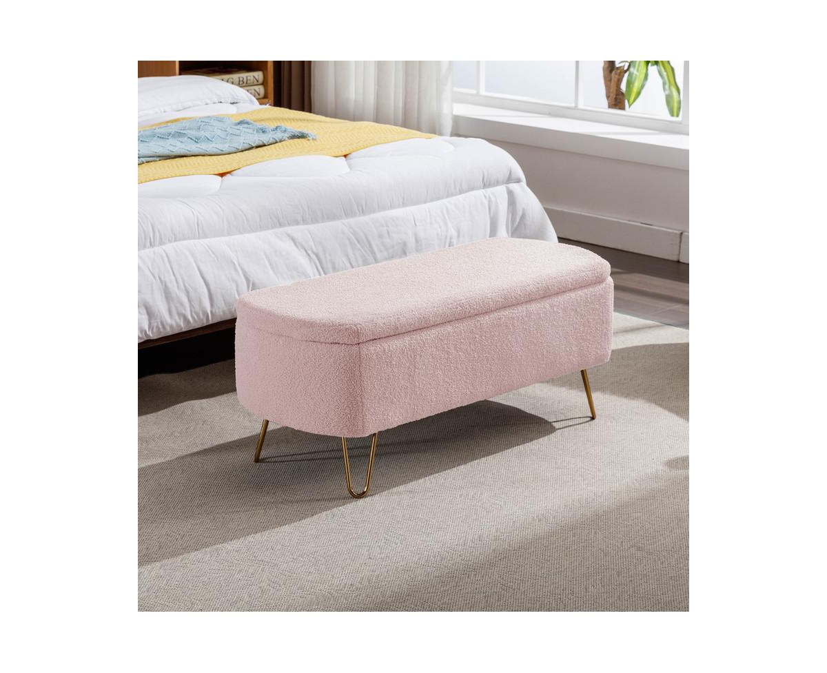 Click here for sumyeg Storage Ottoman Bench for End of Bed Gold L... prices
