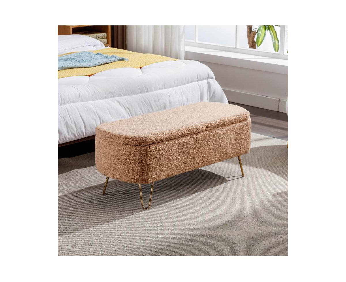 Click here for sumyeg Storage Ottoman Bench for End of Bed Gold L... prices