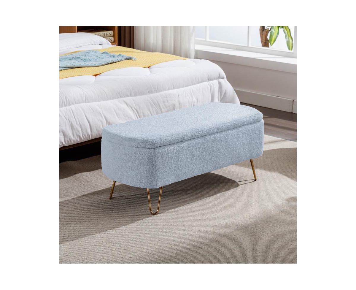Click here for sumyeg Storage Ottoman Bench for End of Bed Gold L... prices
