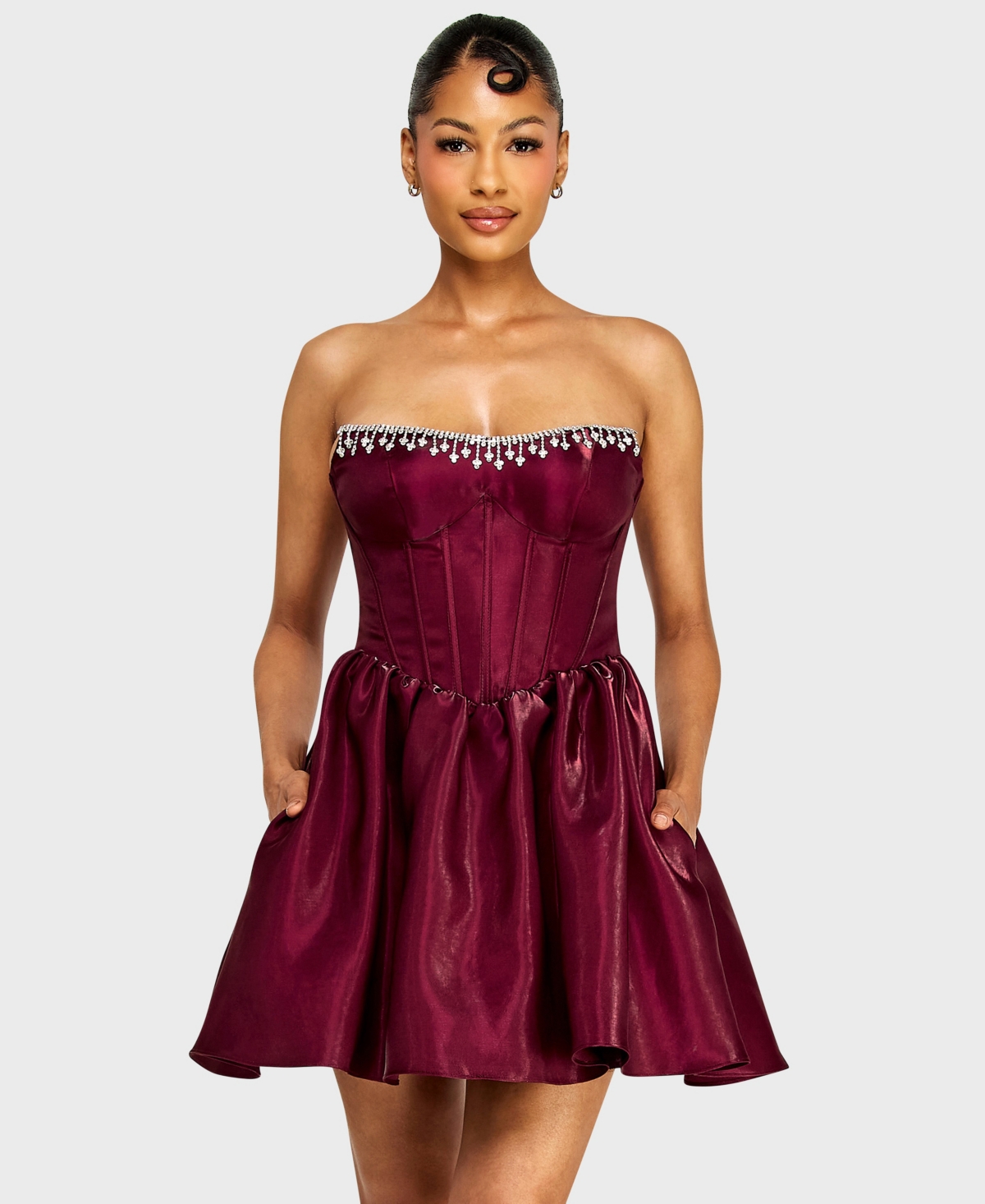 Click here for Alex & Sophia Juniors Strapless Corset Bodice Mika... prices