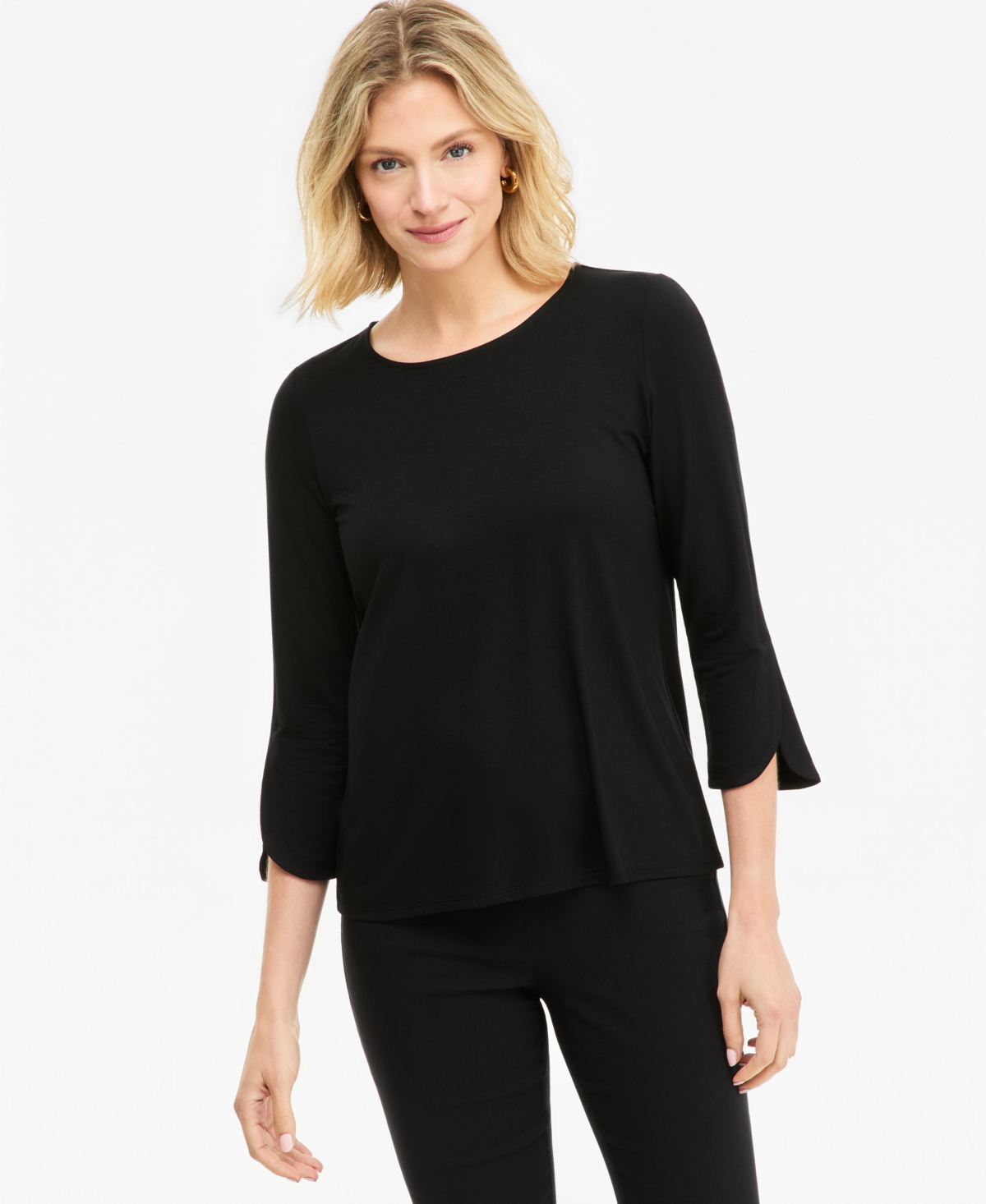 Click here for Jm Collection Womens 3/4-Length Tulip Sleeve Scoop... prices