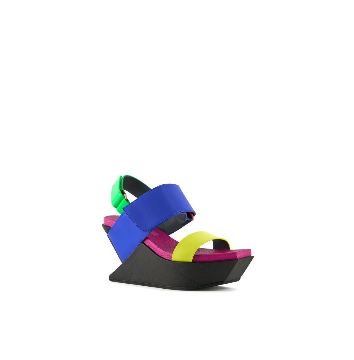 Click here for United Nude Womens Delta Wedge Sandal - Neon flair prices