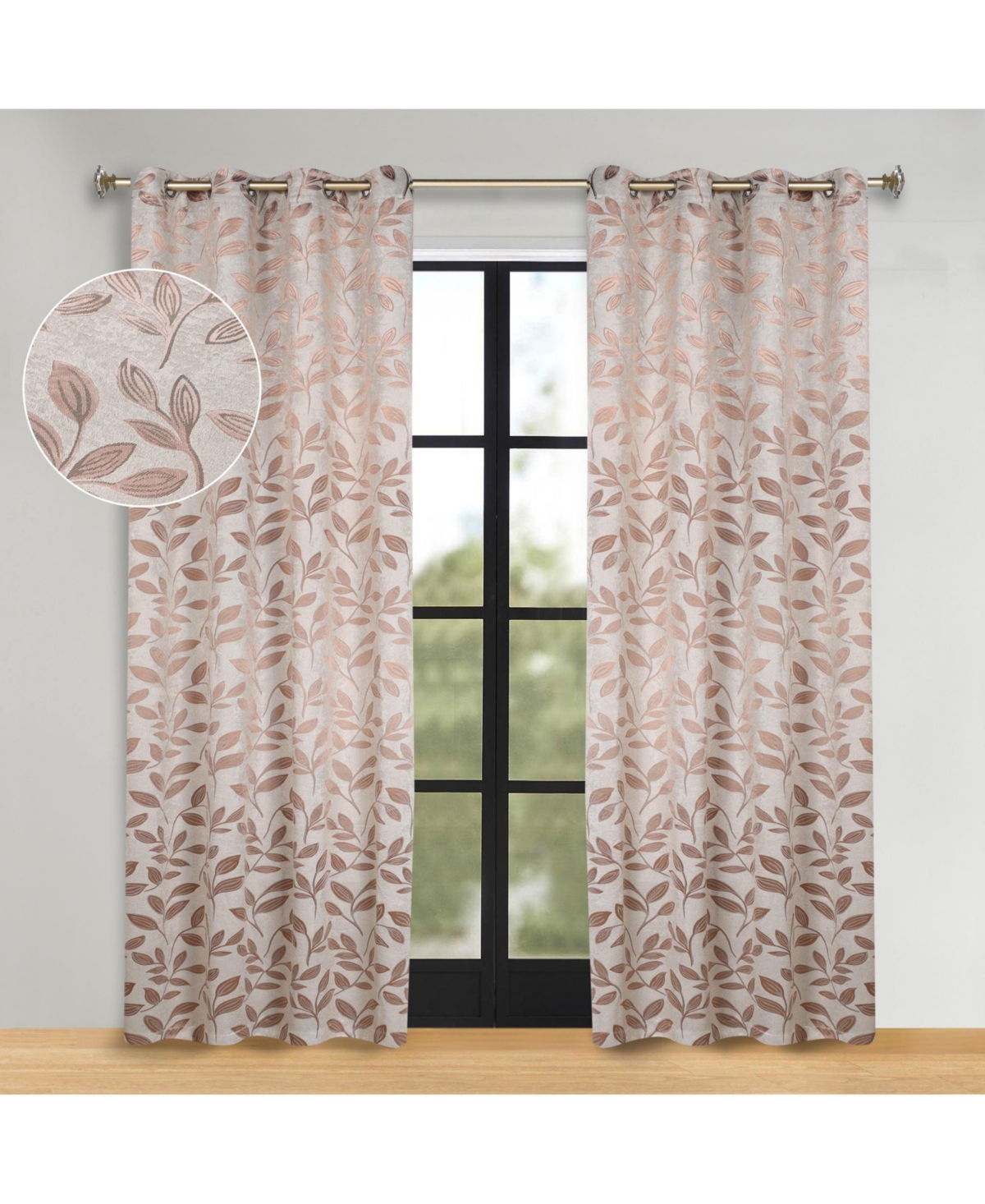 Click here for Superior Leaves Textured Blackout Curtain Set of 2... prices