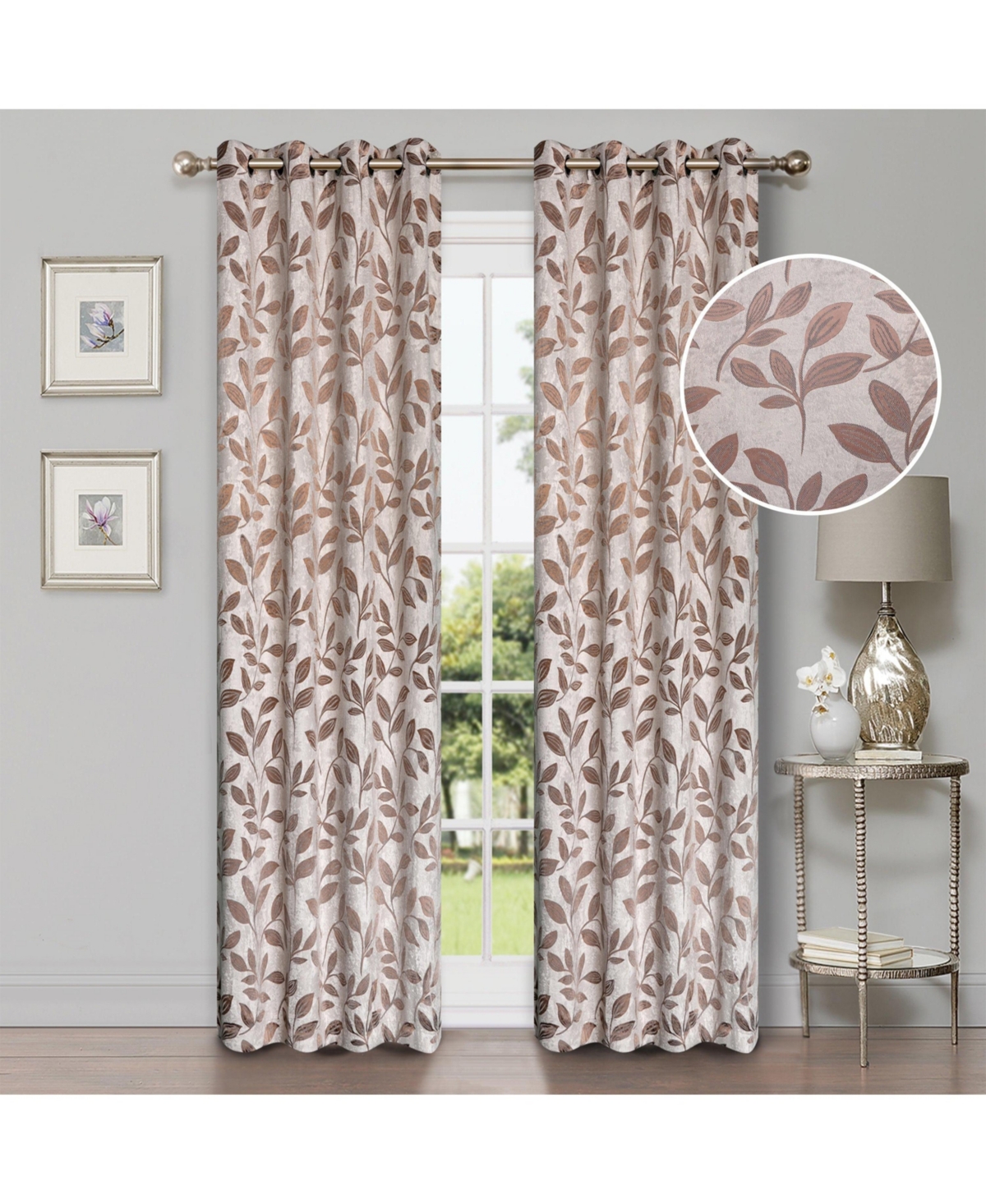 Click here for Superior Leaves Textured Blackout Curtain Set of 2... prices
