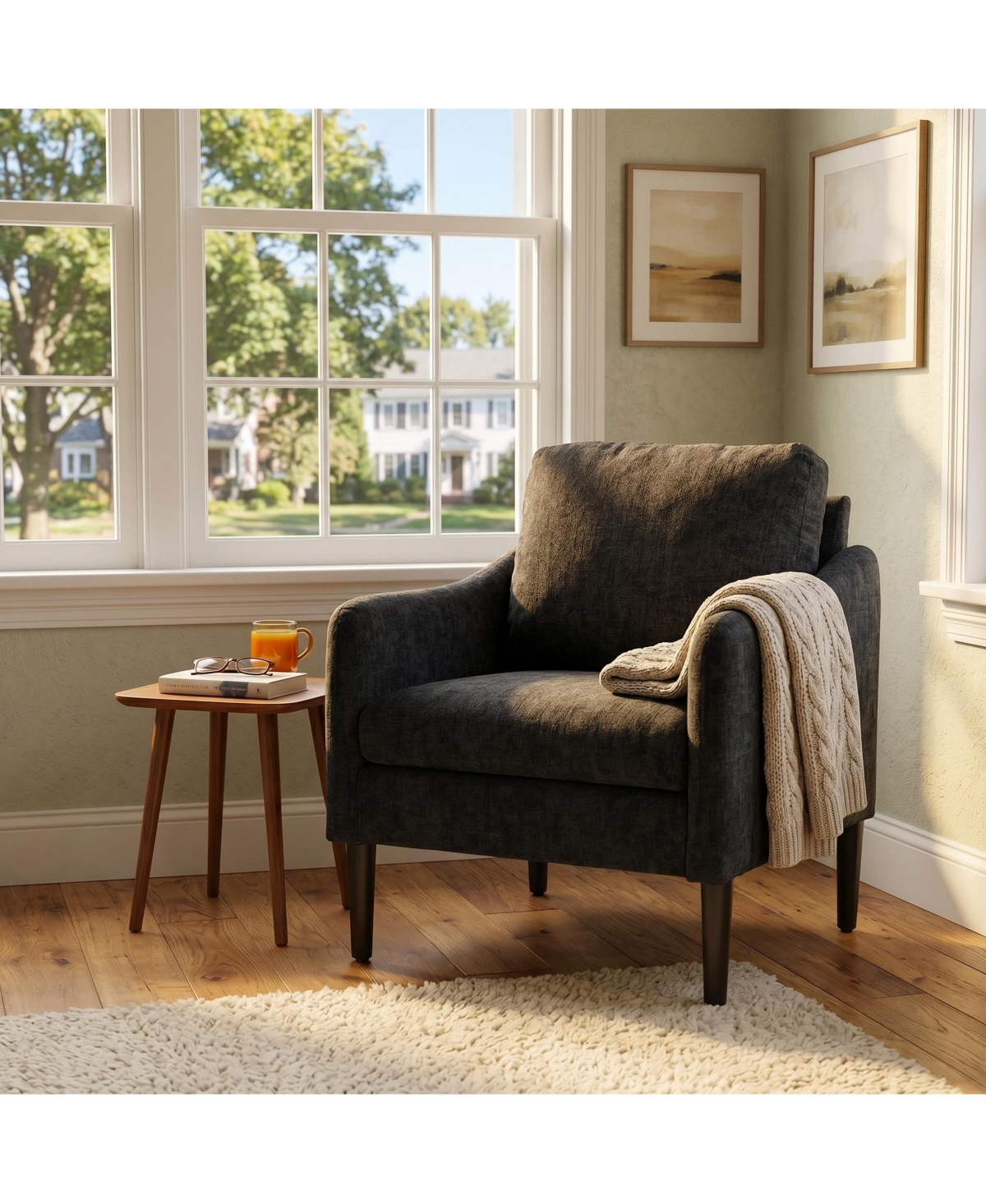 Click here for homfan Mid-Century Modern Side Chair  Chenille Cur... prices
