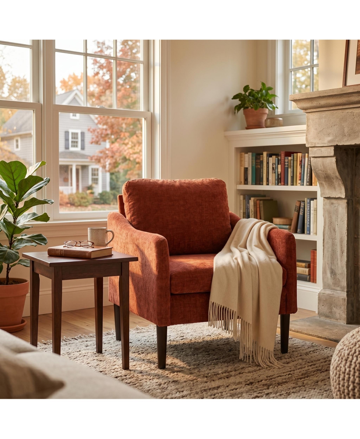 Click here for homfan Mid-Century Modern Side Chair  Chenille Cur... prices