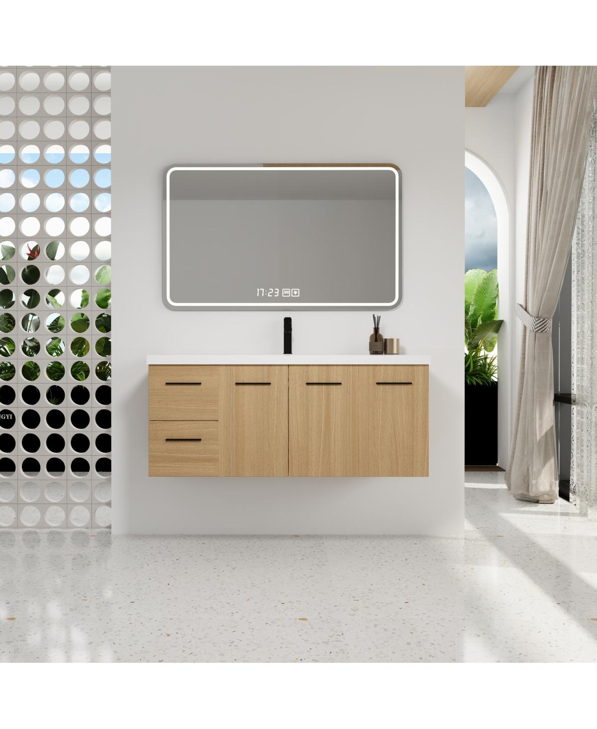 Click here for Sillysis 48 Inch Wall Mounted Bathroom Vanity with... prices