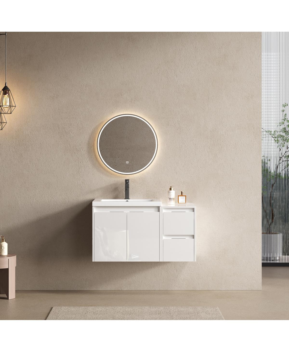 Click here for Sillysis 35.4 Inch Wall Mounted Bathroom Vanity wi... prices