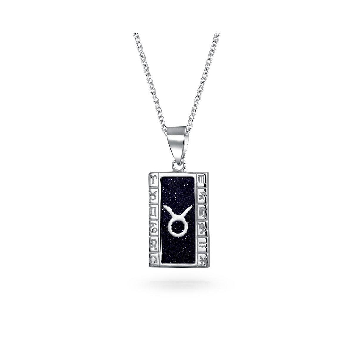 Click here for Bling Jewelry Taurus Zodiac Dog Tag Style Pendant... prices