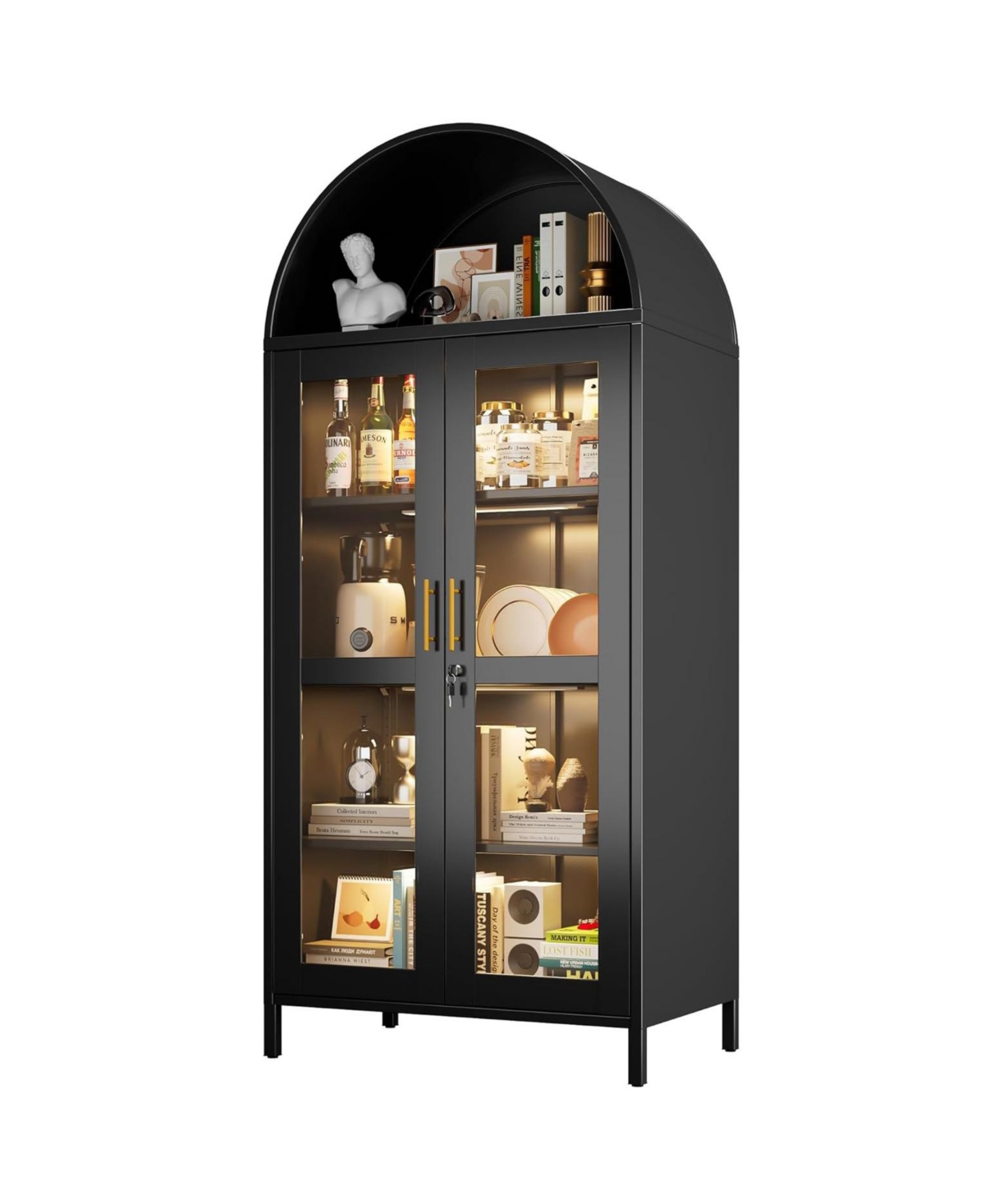 Click here for Boyel Living 78.7 Metal Arched Display Cabinet wit... prices
